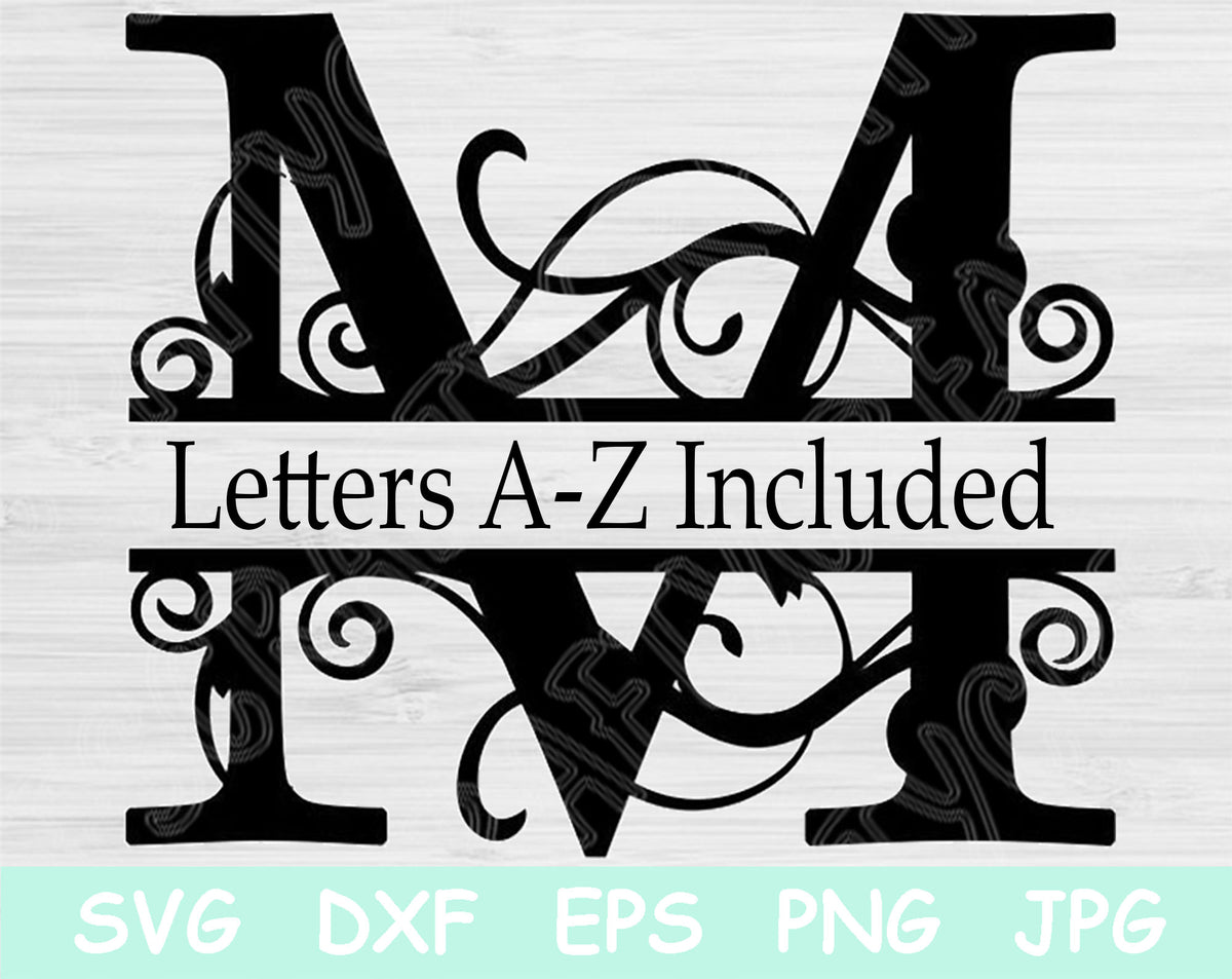 Split Monogram Svg Files For Cricut And Silhouette Split Letter Svg C